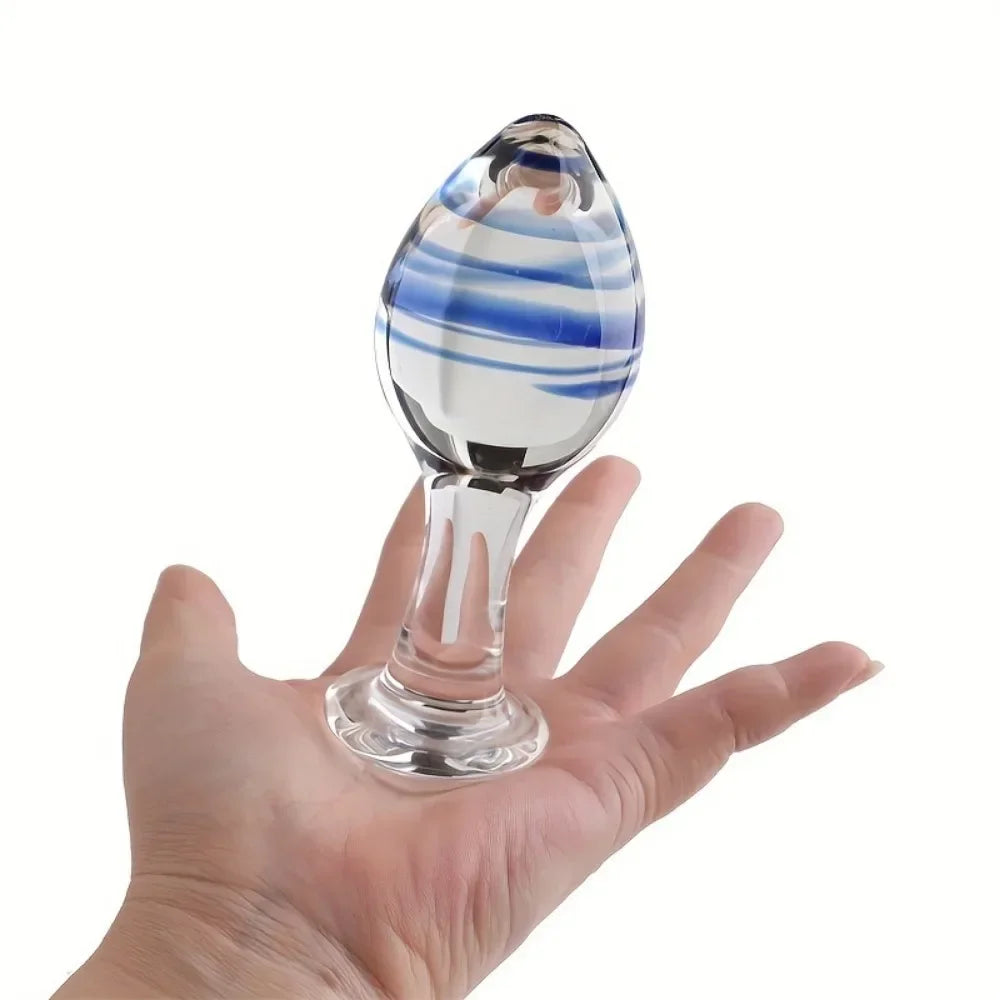 Glass Anal Plug & Prostate Stimulator Crystal Dildo for Adult