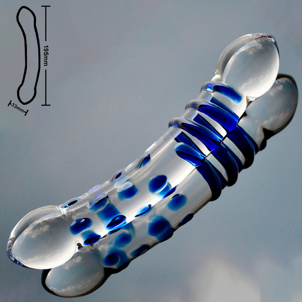 Short Glass Double Ended Pyrex Glass Dildo Pluglust